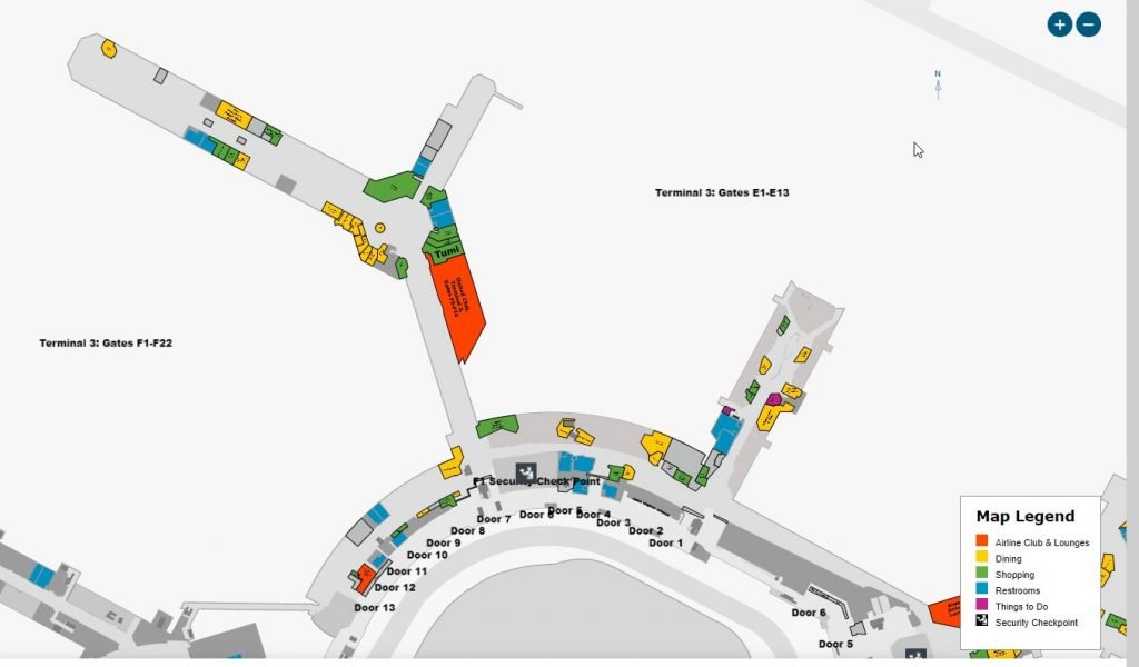 Terminal 3 Map At The San Francisco International Airport SFO Terminal 3 Map At The San Francisco International Airport SFO